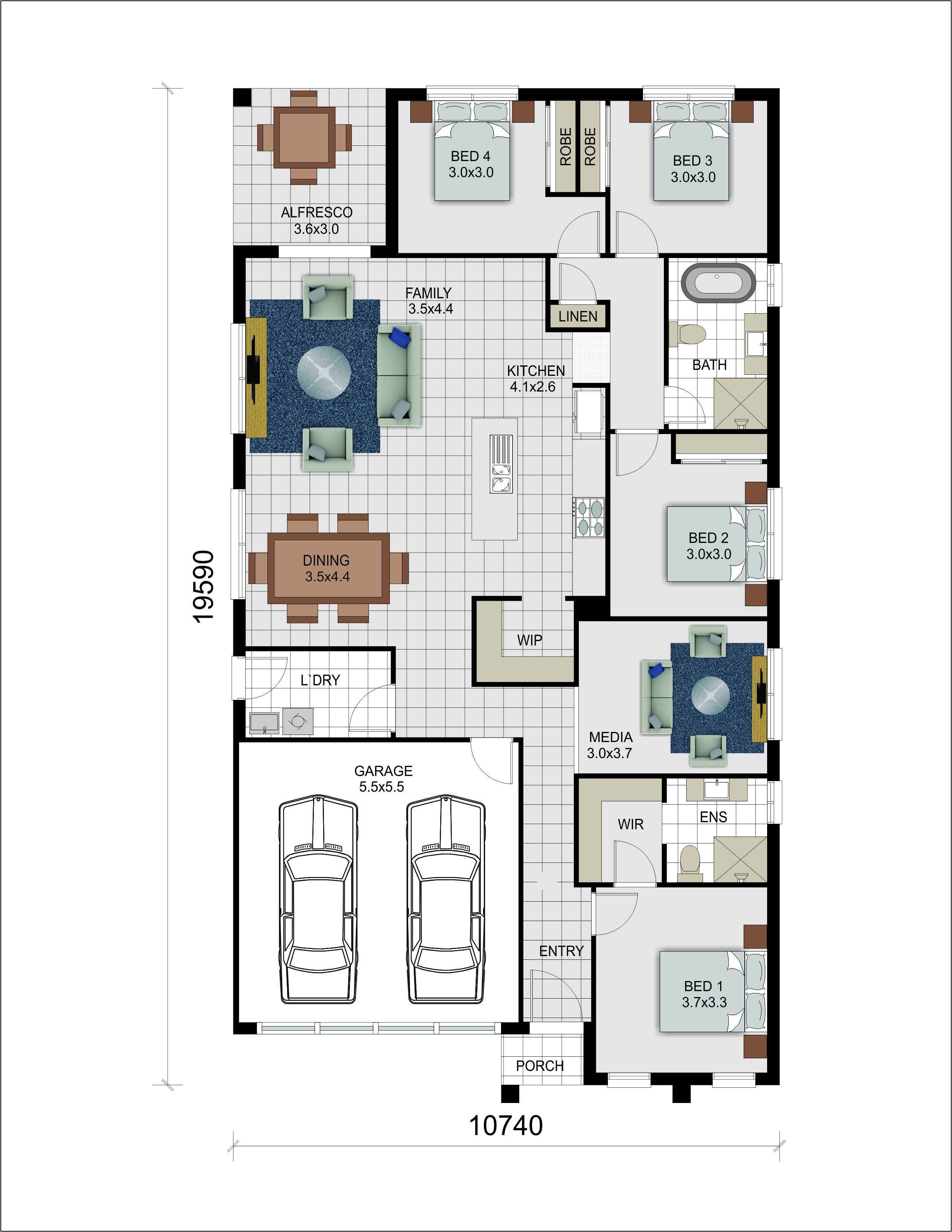 Cambridge | Luxurious Master Bedroom and Double Garage Home Design